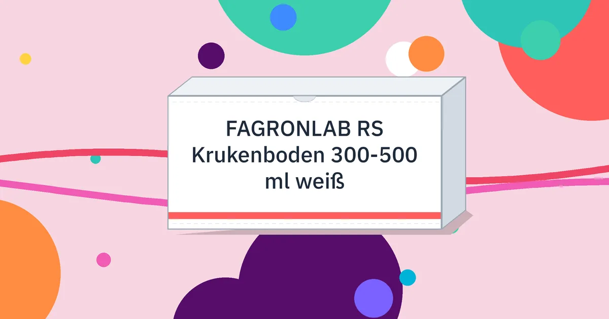 Symbolbild: Packung mit der Aufschrift FAGRONLAB RS Krukenboden 300-500 ml weiß (PZN 20362627) – Verfügbarkeit und Bezug in Apotheken in Frankfurt am Main