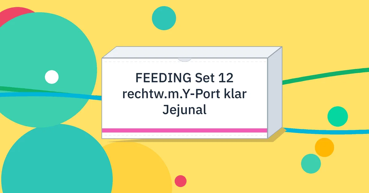 Symbolbild: Packung mit der Aufschrift FEEDING Set 12 rechtw.m.Y-Port klar Jejunal (PZN 14344542) – Verfügbarkeit und Bezug in Apotheken in Frankfurt am Main