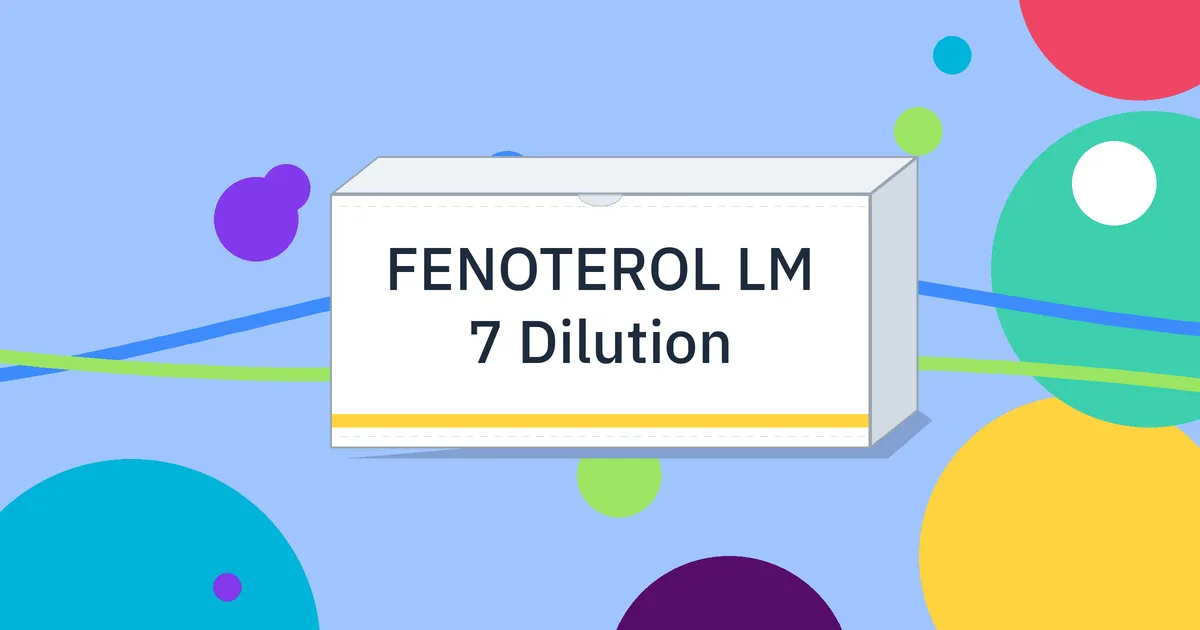 Symbolbild: Packung mit der Aufschrift FENOTEROL LM 7 Dilution (PZN 12847032) – Verfügbarkeit und Bezug in Apotheken in Frankfurt am Main