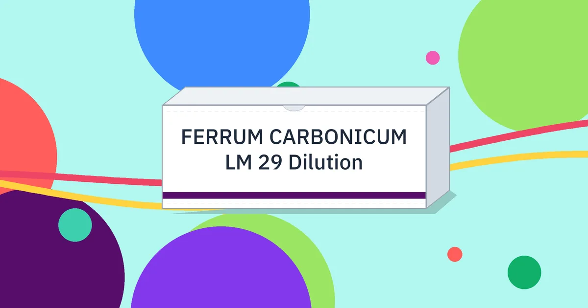 Symbolbild: Packung mit der Aufschrift FERRUM CARBONICUM LM 29 Dilution (PZN 12848184) – Verfügbarkeit und Bezug in Apotheken in Frankfurt am Main