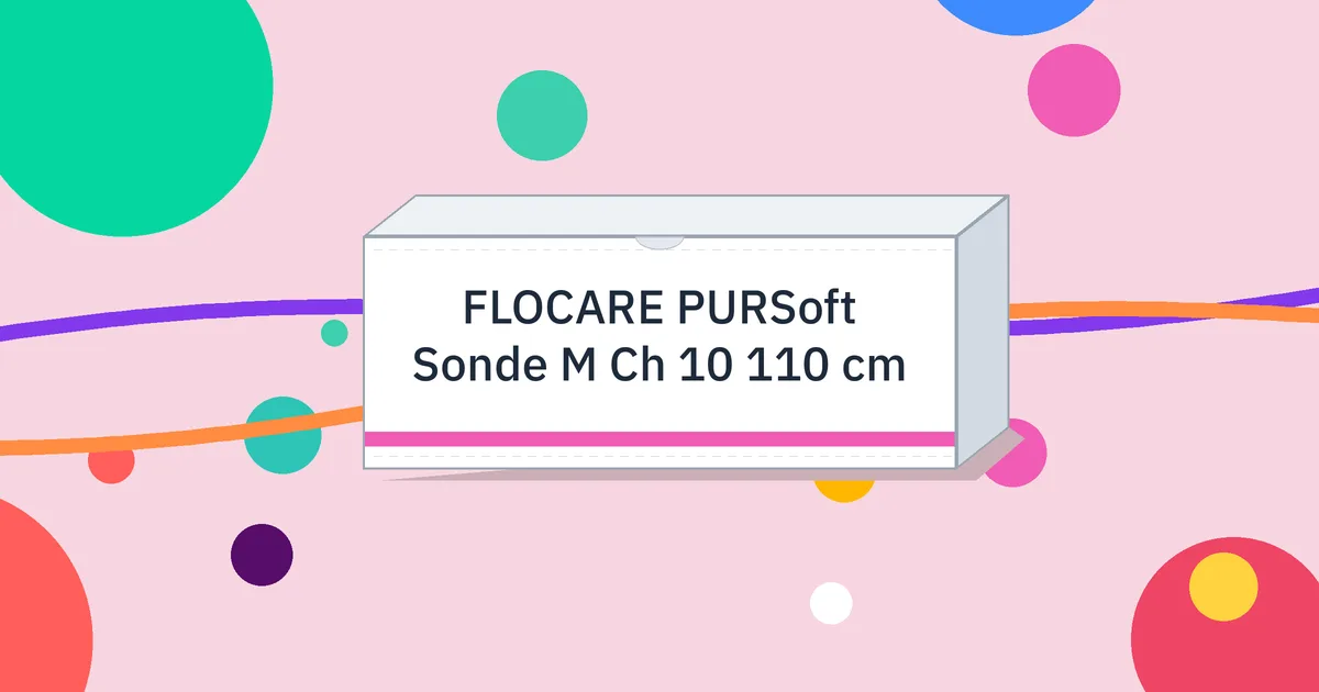 Symbolbild: Packung mit der Aufschrift FLOCARE PURSoft Sonde M Ch 10 110 cm (PZN 11289512) – Verfügbarkeit und Bezug in Apotheken in Frankfurt am Main