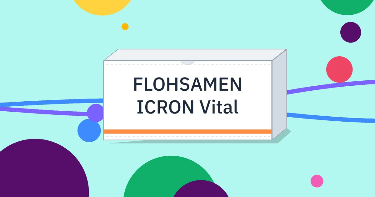 Symbolbild: Packung mit der Aufschrift FLOHSAMEN ICRON Vital (PZN 07090041) – Verfügbarkeit und Bezug in Apotheken in Frankfurt am Main