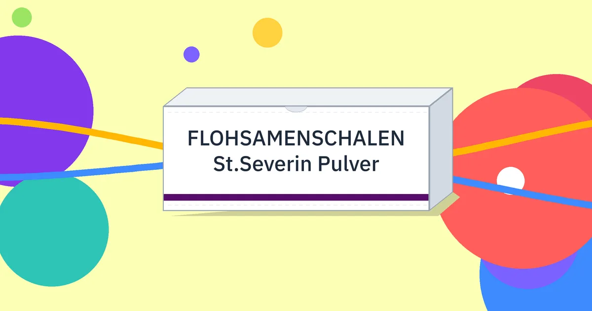 Symbolbild: Packung mit der Aufschrift FLOHSAMENSCHALEN St.Severin Pulver (PZN 18008373) – Verfügbarkeit und Bezug in Apotheken in Frankfurt am Main