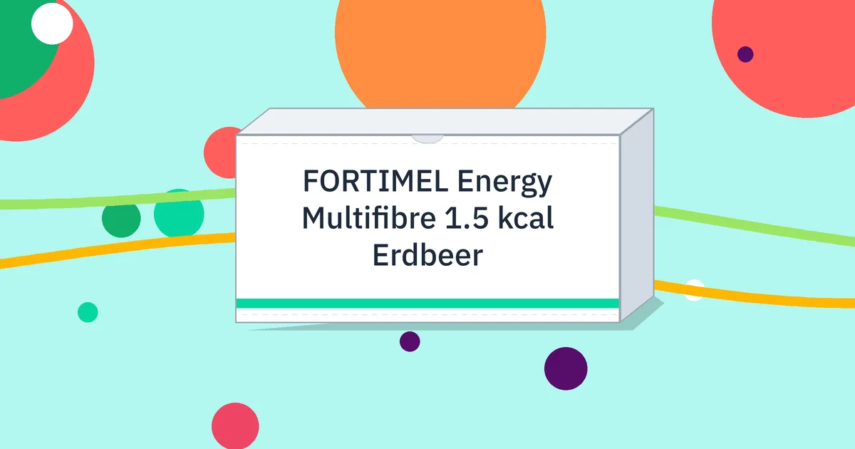 Symbolbild: Packung mit der Aufschrift FORTIMEL Energy Multifibre 1.5 kcal Erdbeer (PZN 20168517) – Verfügbarkeit und Bezug in Apotheken in Frankfurt am Main