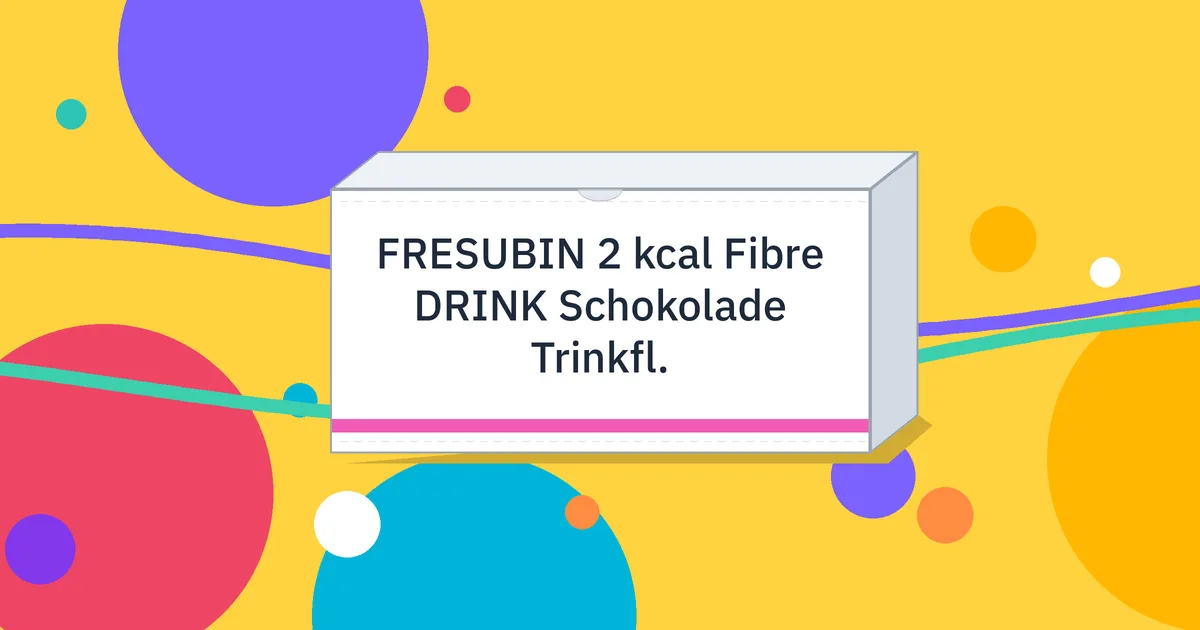 Symbolbild: Packung mit der Aufschrift FRESUBIN 2 kcal Fibre DRINK Schokolade Trinkfl. (PZN 09700845) – Verfügbarkeit und Bezug in Apotheken in Frankfurt am Main