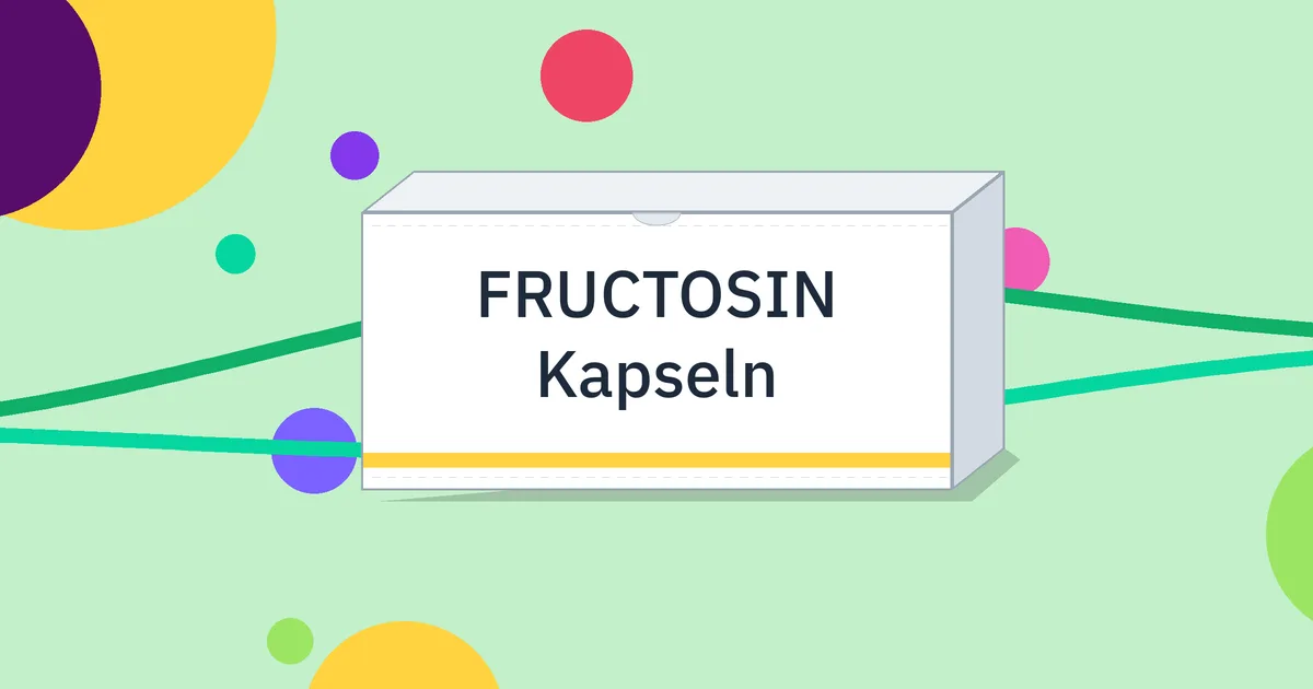 Symbolbild: Packung mit der Aufschrift FRUCTOSIN Kapseln (PZN 14144205) – Verfügbarkeit und Bezug in Apotheken in Frankfurt am Main