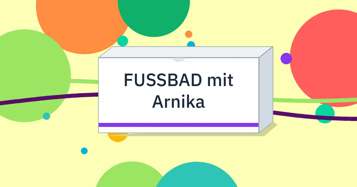 Symbolbild: Packung mit der Aufschrift FUSSBAD mit Arnika (PZN 13918998) – Verfügbarkeit und Bezug in Apotheken in Frankfurt am Main