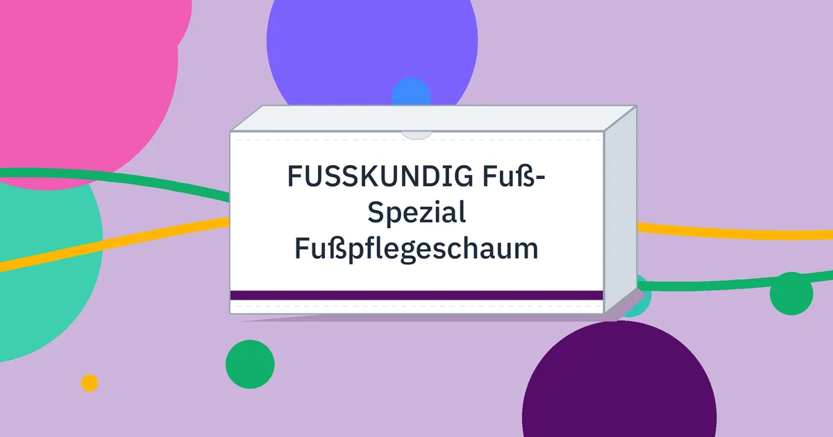 Symbolbild: Packung mit der Aufschrift FUSSKUNDIG Fuß-Spezial Fußpflegeschaum (PZN 17893686) – Verfügbarkeit und Bezug in Apotheken in Frankfurt am Main