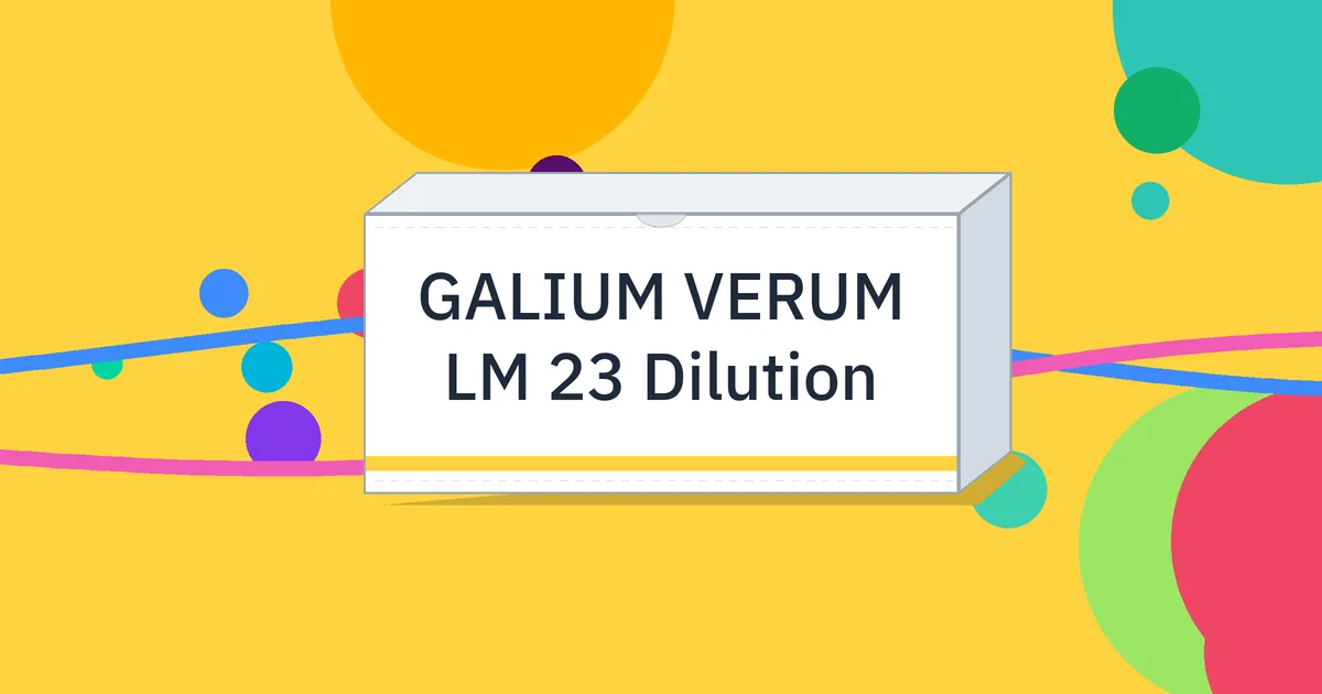Symbolbild: Packung mit der Aufschrift GALIUM VERUM LM 23 Dilution (PZN 13497717) – Verfügbarkeit und Bezug in Apotheken in Frankfurt am Main