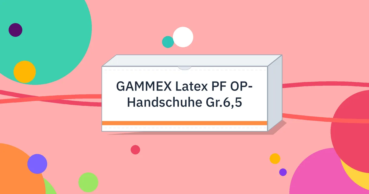 Symbolbild: Packung mit der Aufschrift GAMMEX Latex PF OP-Handschuhe Gr.6,5 (PZN 11237722) – Verfügbarkeit und Bezug in Apotheken in Frankfurt am Main