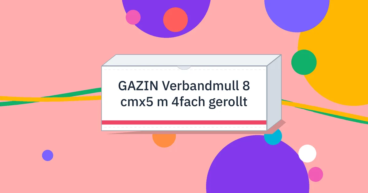 Symbolbild: Packung mit der Aufschrift GAZIN Verbandmull 8 cmx5 m 4fach gerollt (PZN 01835965) – Verfügbarkeit und Bezug in Apotheken in Frankfurt am Main