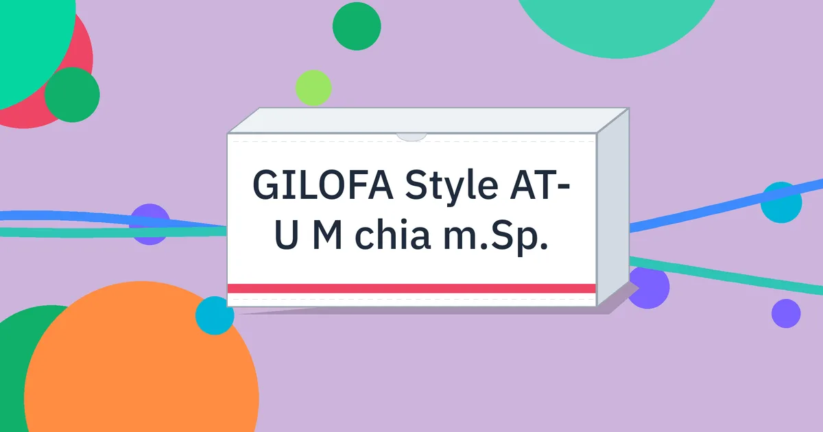 Symbolbild: Packung mit der Aufschrift GILOFA Style AT-U M chia m.Sp. (PZN 16728488) – Verfügbarkeit und Bezug in Apotheken in Frankfurt am Main