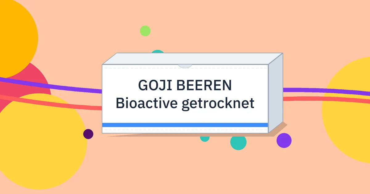 Symbolbild: Packung mit der Aufschrift GOJI BEEREN Bioactive getrocknet (PZN 05894344) – Verfügbarkeit und Bezug in Apotheken in Frankfurt am Main