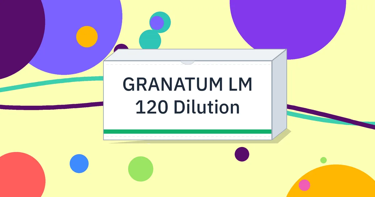 Symbolbild: Packung mit der Aufschrift GRANATUM LM 120 Dilution (PZN 13546350) – Verfügbarkeit und Bezug in Apotheken in Frankfurt am Main