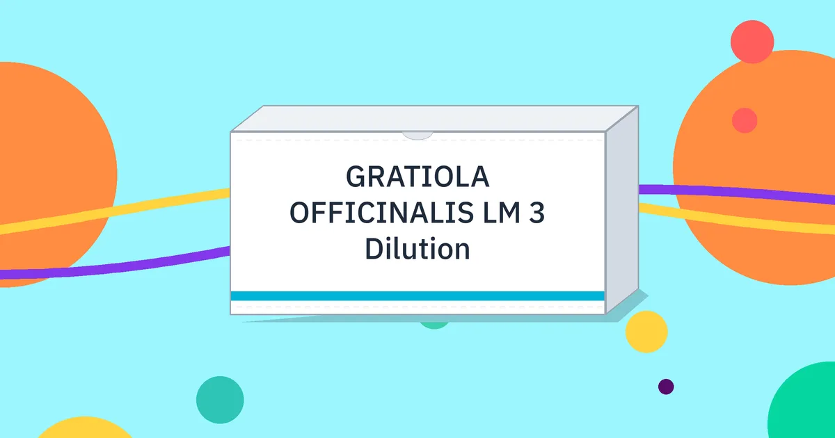 Symbolbild: Packung mit der Aufschrift GRATIOLA OFFICINALIS LM 3 Dilution (PZN 13546404) – Verfügbarkeit und Bezug in Apotheken in Frankfurt am Main