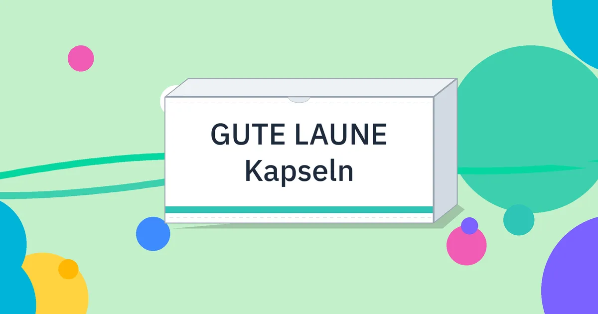 Symbolbild: Packung mit der Aufschrift GUTE LAUNE Kapseln (PZN 10781091) – Verfügbarkeit und Bezug in Apotheken in Frankfurt am Main