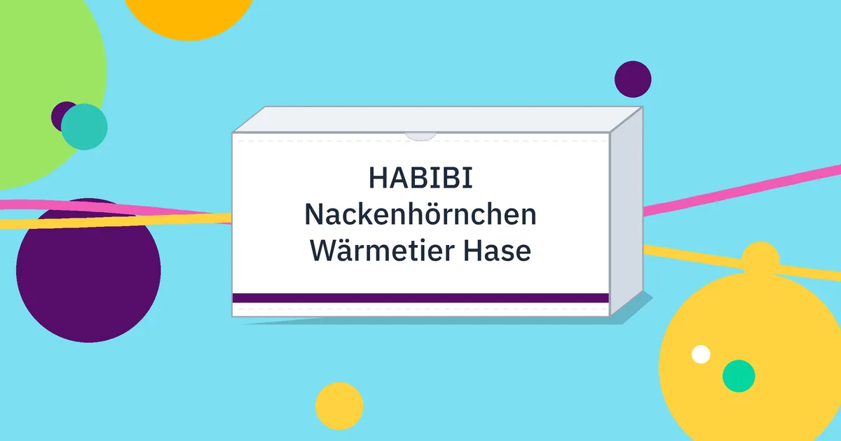 Symbolbild: Packung mit der Aufschrift HABIBI Nackenhörnchen Wärmetier Hase (PZN 15747302) – Verfügbarkeit und Bezug in Apotheken in Frankfurt am Main