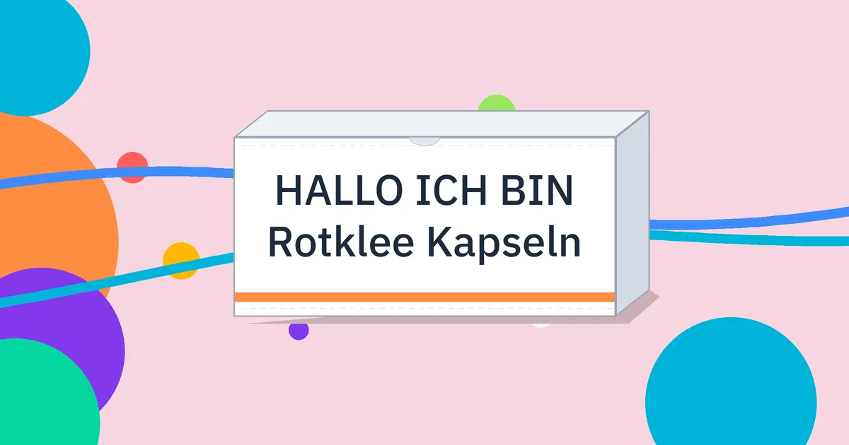 Symbolbild: Packung mit der Aufschrift HALLO ICH BIN Rotklee Kapseln (PZN 14308026) – Verfügbarkeit und Bezug in Apotheken in Frankfurt am Main