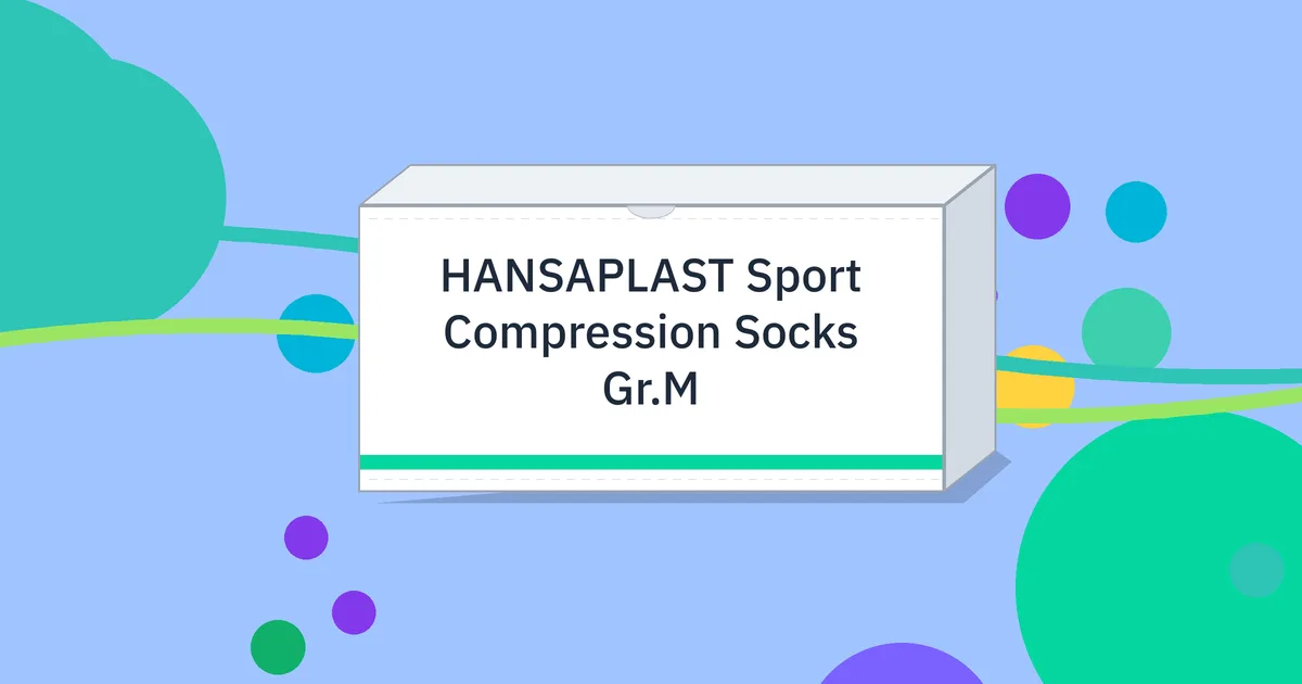 Symbolbild: Packung mit der Aufschrift HANSAPLAST Sport Compression Socks Gr.M (PZN 15822908) – Verfügbarkeit und Bezug in Apotheken in Frankfurt am Main