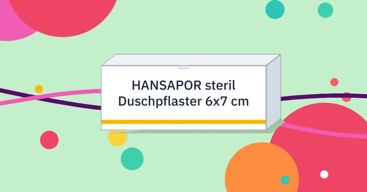 Symbolbild: Packung mit der Aufschrift HANSAPOR steril Duschpflaster 6x7 cm (PZN 15739509) – Verfügbarkeit und Bezug in Apotheken in Frankfurt am Main