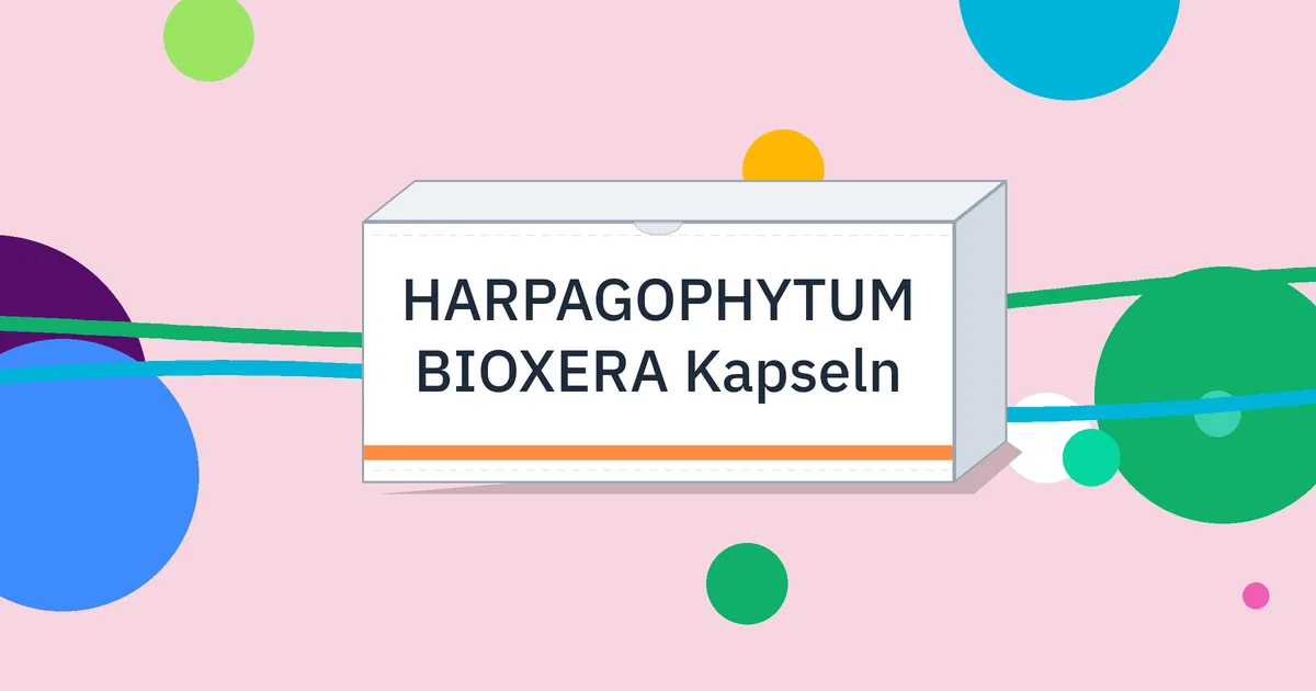 Symbolbild: Packung mit der Aufschrift HARPAGOPHYTUM BIOXERA Kapseln (PZN 08830787) – Verfügbarkeit und Bezug in Apotheken in Frankfurt am Main