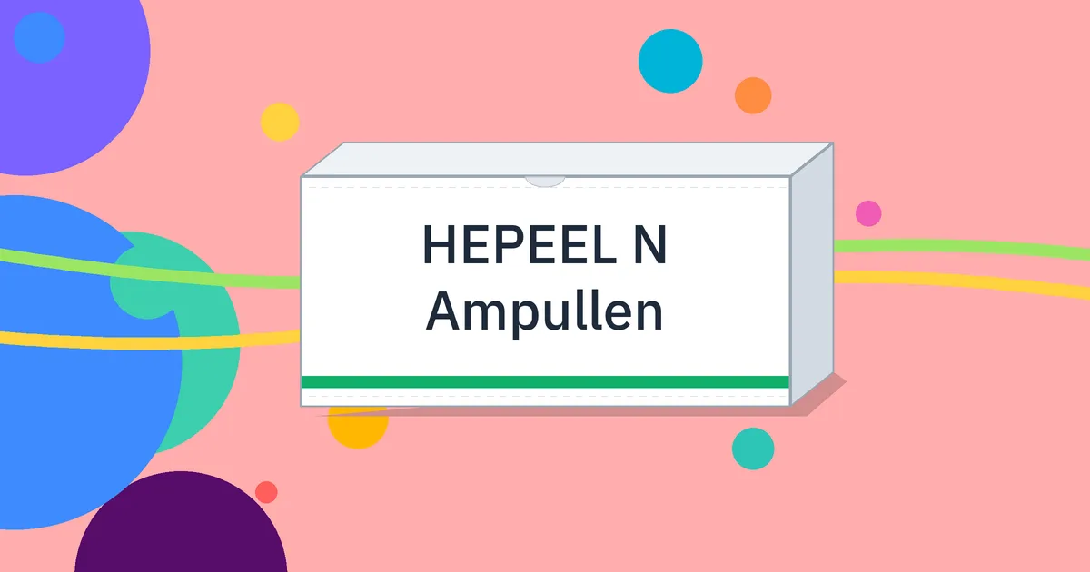 Symbolbild: Packung mit der Aufschrift HEPEEL N Ampullen (PZN 03352455) – Verfügbarkeit und Bezug in Apotheken in Frankfurt am Main