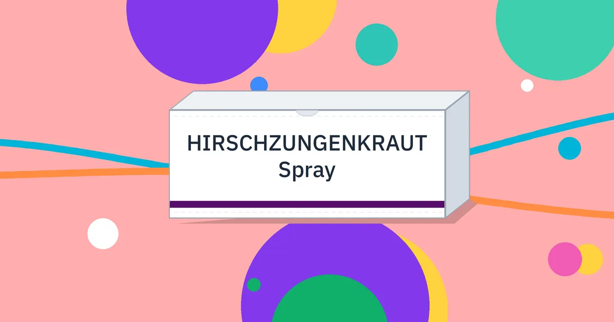 Symbolbild: Packung mit der Aufschrift HIRSCHZUNGENKRAUT Spray (PZN 11712784) – Verfügbarkeit und Bezug in Apotheken in Frankfurt am Main