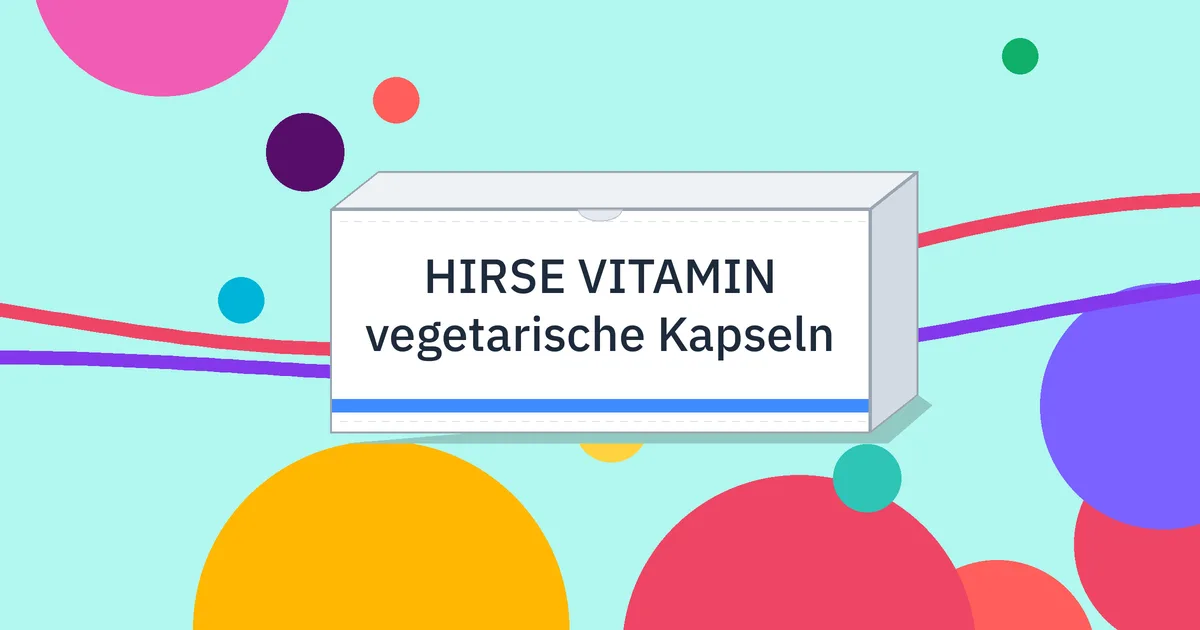 Symbolbild: Packung mit der Aufschrift HIRSE VITAMIN vegetarische Kapseln (PZN 11266882) – Verfügbarkeit und Bezug in Apotheken in Frankfurt am Main