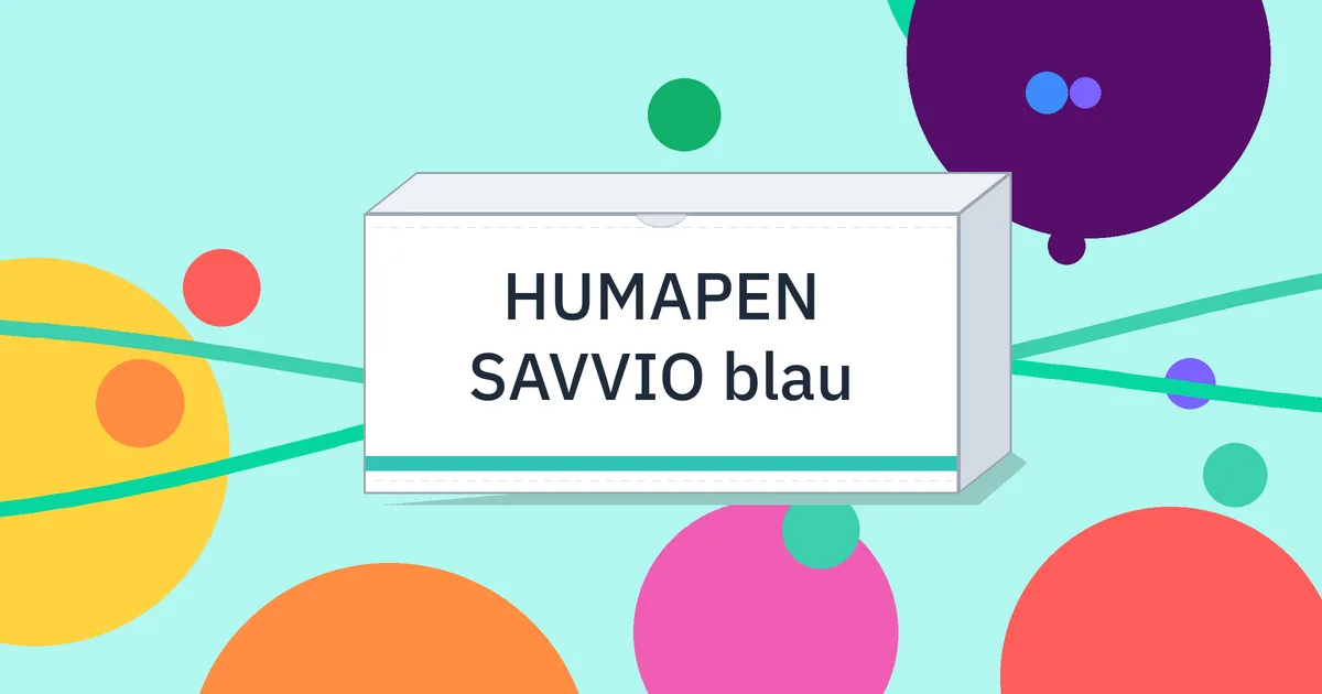 Symbolbild: Packung mit der Aufschrift HUMAPEN SAVVIO blau (PZN 18313917) – Verfügbarkeit und Bezug in Apotheken in Frankfurt am Main
