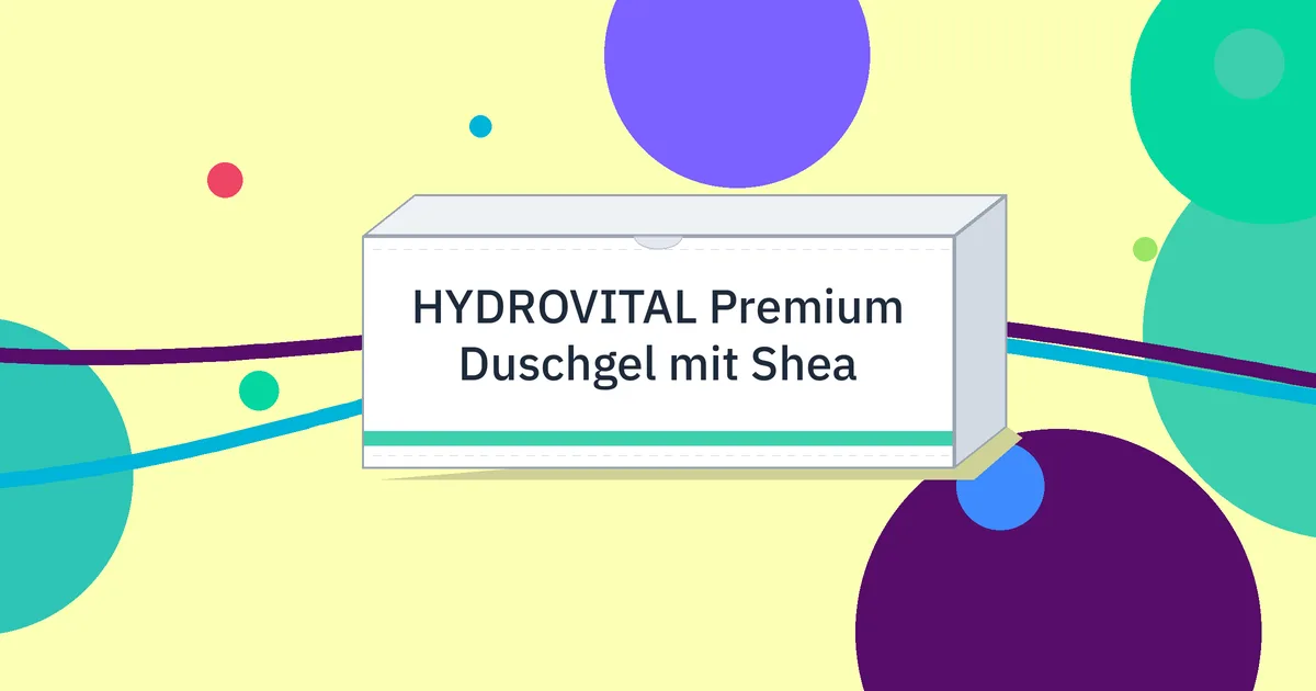 Symbolbild: Packung mit der Aufschrift HYDROVITAL Premium Duschgel mit Shea (PZN 18207368) – Verfügbarkeit und Bezug in Apotheken in Frankfurt am Main
