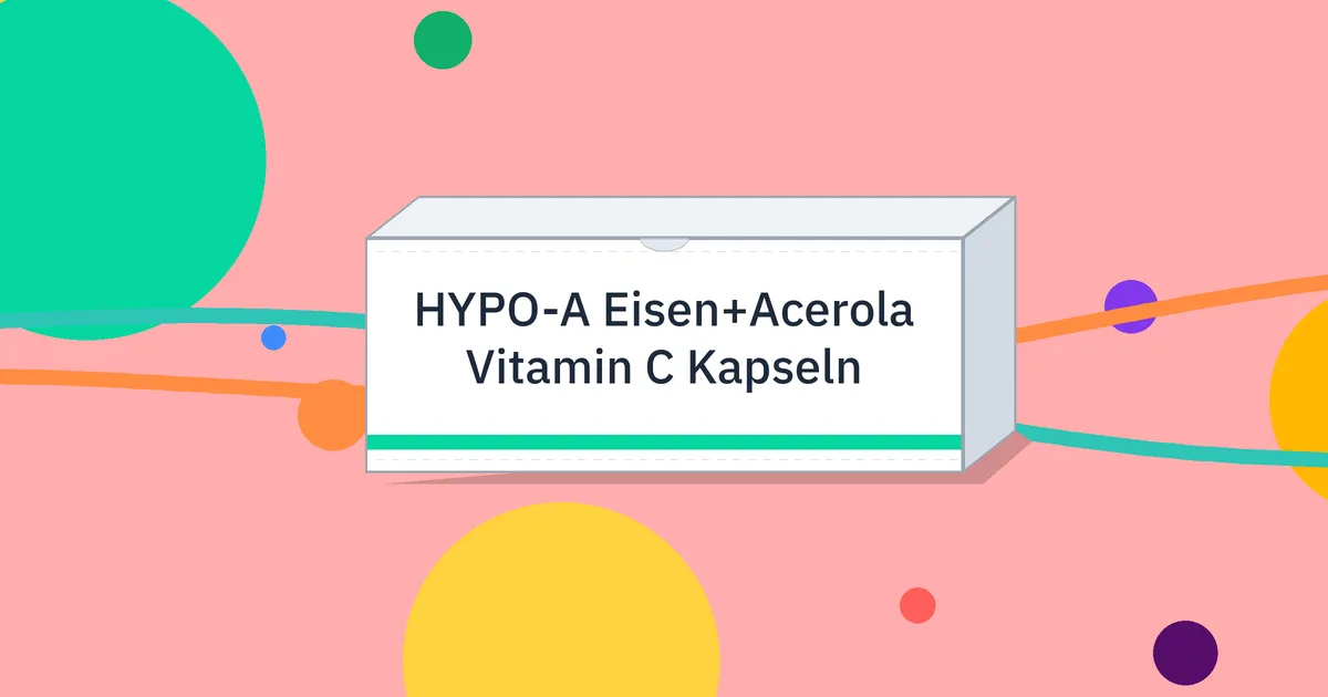 Symbolbild: Packung mit der Aufschrift HYPO-A Eisen+Acerola Vitamin C Kapseln (PZN 01879299) – Verfügbarkeit und Bezug in Apotheken in Frankfurt am Main