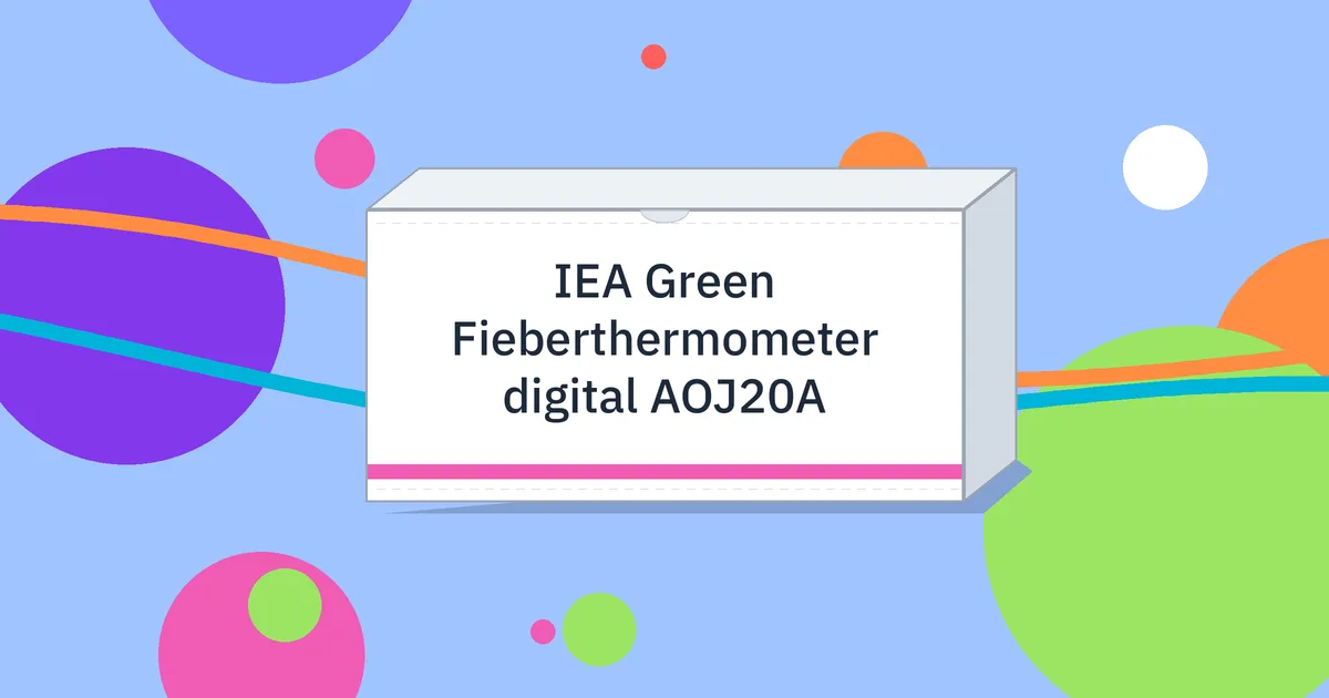 Symbolbild: Packung mit der Aufschrift IEA Green Fieberthermometer digital AOJ20A (PZN 19802133) – Verfügbarkeit und Bezug in Apotheken in Frankfurt am Main