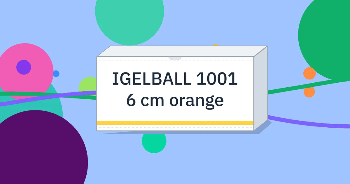 Symbolbild: Packung mit der Aufschrift IGELBALL 1001 6 cm orange (PZN 03292730) – Verfügbarkeit und Bezug in Apotheken in Frankfurt am Main