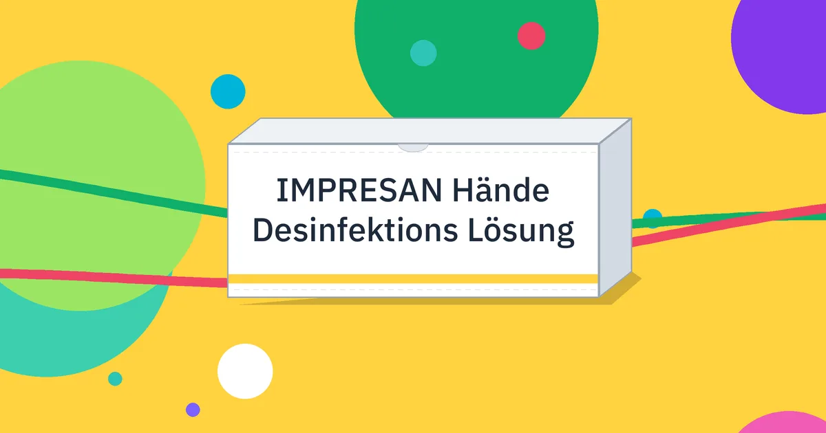 Symbolbild: Packung mit der Aufschrift IMPRESAN Hände Desinfektions Lösung (PZN 06944831) – Verfügbarkeit und Bezug in Apotheken in Frankfurt am Main