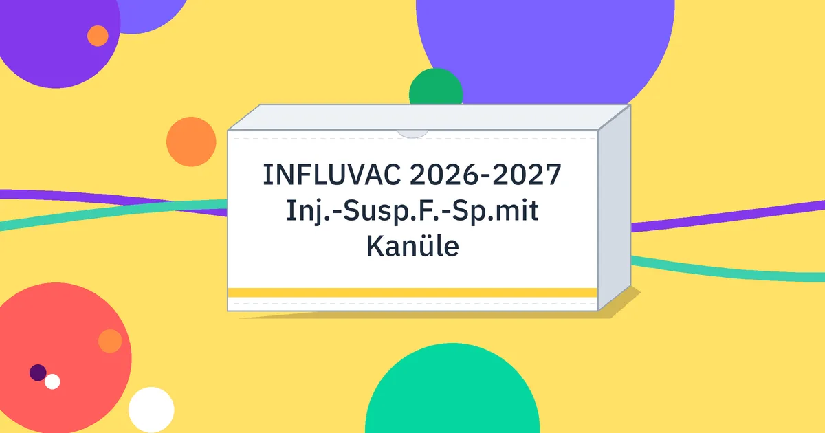 Symbolbild: Packung mit der Aufschrift INFLUVAC 2026-2027 Inj.-Susp.F.-Sp.mit Kanüle (PZN 20299633) – Verfügbarkeit und Bezug in Apotheken in Frankfurt am Main