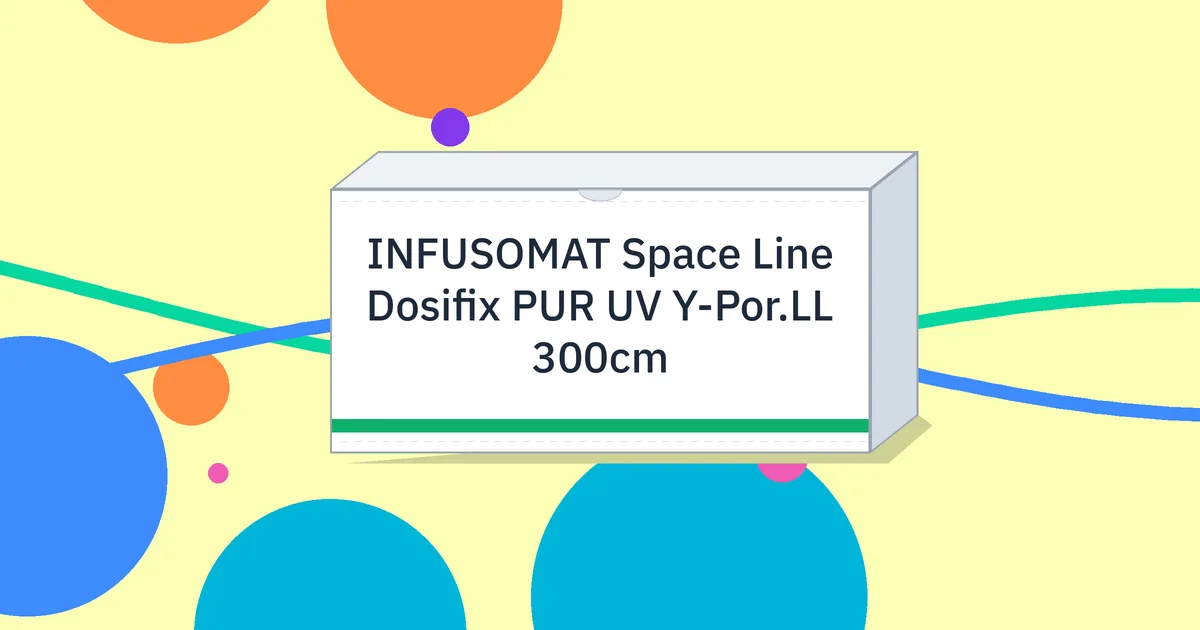 Symbolbild: Packung mit der Aufschrift INFUSOMAT Space Line Dosifix PUR UV Y-Por.LL 300cm (PZN 18059838) – Verfügbarkeit und Bezug in Apotheken in Frankfurt am Main