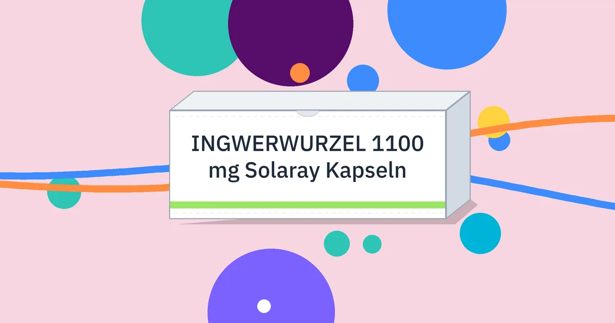 Symbolbild: Packung mit der Aufschrift INGWERWURZEL 1100 mg Solaray Kapseln (PZN 18075978) – Verfügbarkeit und Bezug in Apotheken in Frankfurt am Main