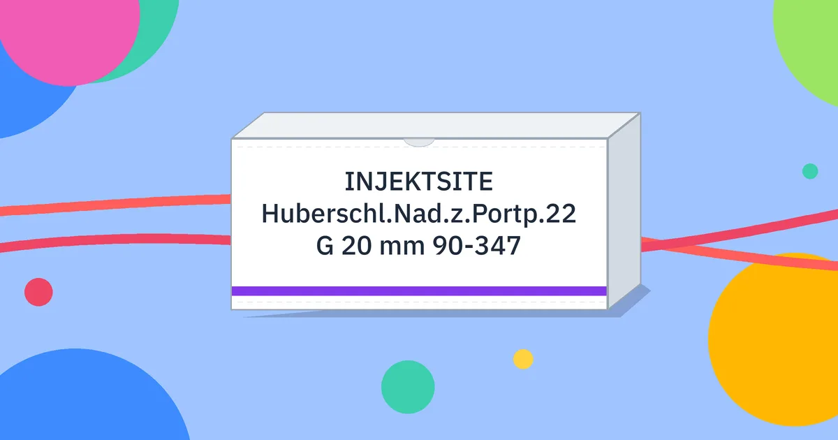 Symbolbild: Packung mit der Aufschrift INJEKTSITE Huberschl.Nad.z.Portp.22 G 20 mm 90-347 (PZN 00949299) – Verfügbarkeit und Bezug in Apotheken in Frankfurt am Main