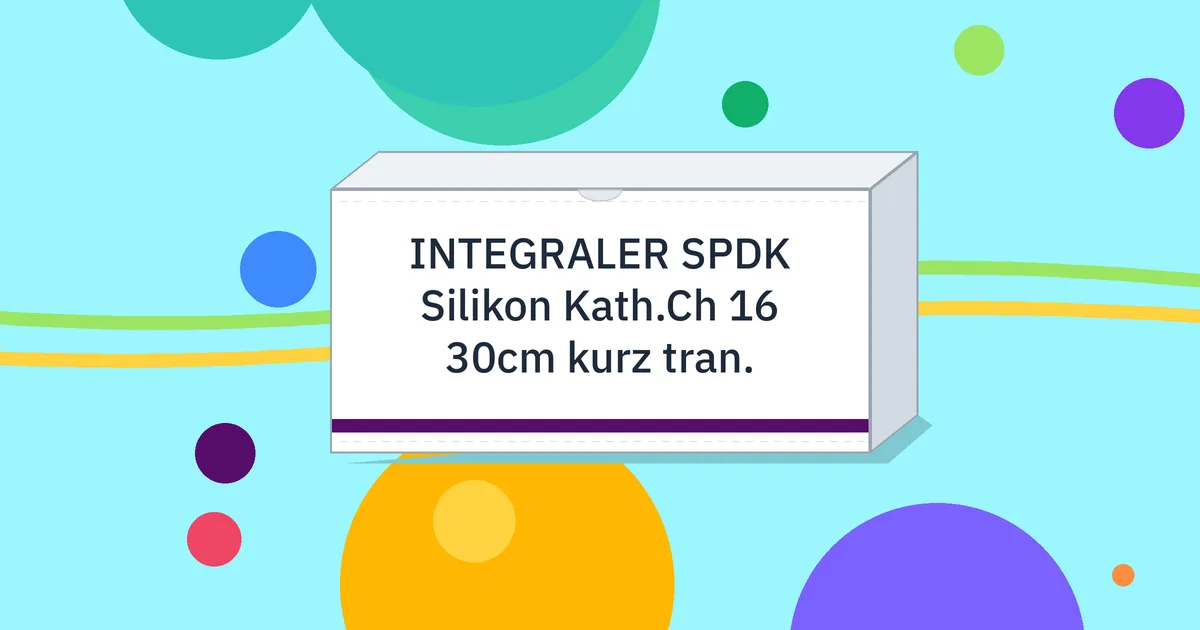 Symbolbild: Packung mit der Aufschrift INTEGRALER SPDK Silikon Kath.Ch 16 30cm kurz tran. (PZN 16836054) – Verfügbarkeit und Bezug in Apotheken in Frankfurt am Main