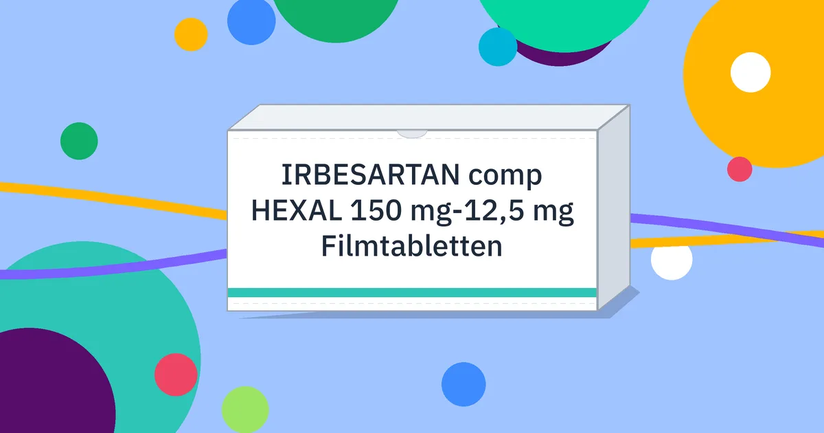 Symbolbild: Packung mit der Aufschrift IRBESARTAN comp HEXAL 150 mg-12,5 mg Filmtabletten (PZN 09672066) – Verfügbarkeit und Bezug in Apotheken in Frankfurt am Main