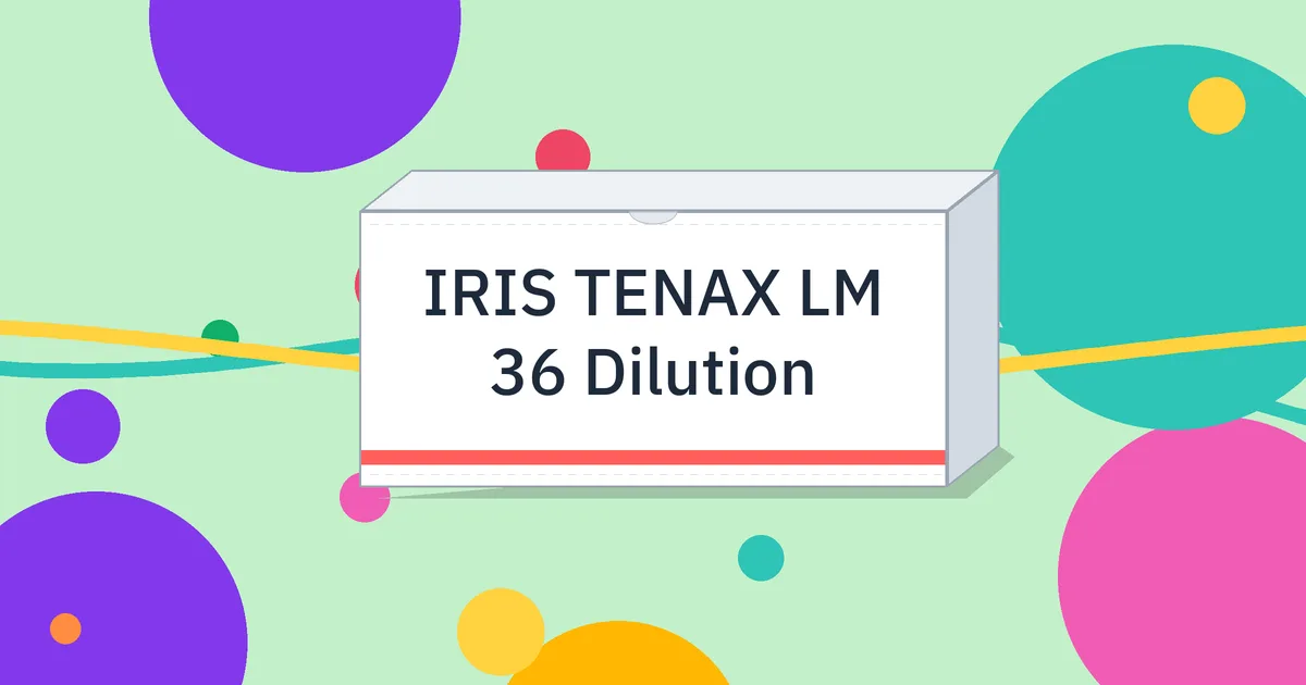 Symbolbild: Packung mit der Aufschrift IRIS TENAX LM 36 Dilution (PZN 12914596) – Verfügbarkeit und Bezug in Apotheken in Frankfurt am Main