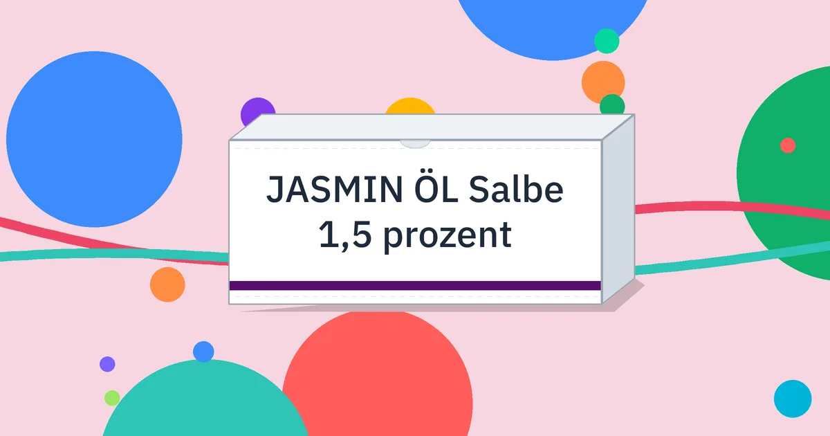 Symbolbild: Packung mit der Aufschrift JASMIN ÖL Salbe 1,5 prozent (PZN 18180037) – Verfügbarkeit und Bezug in Apotheken in Frankfurt am Main