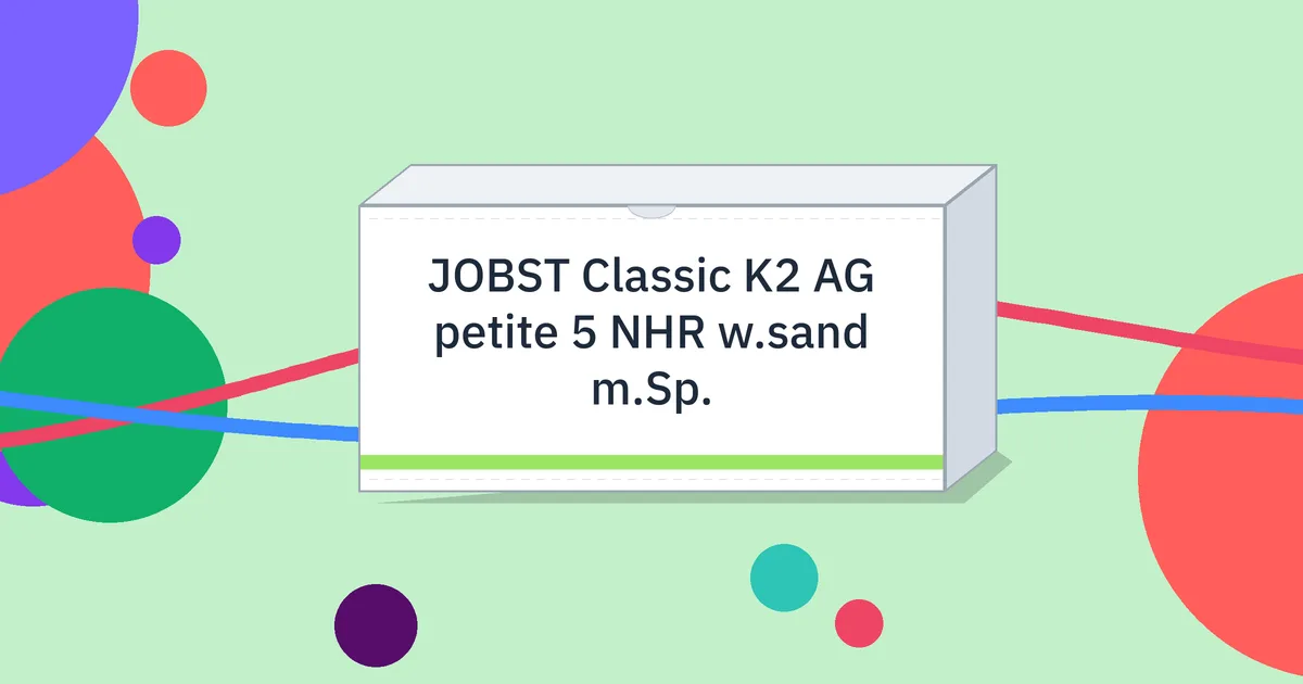Symbolbild: Packung mit der Aufschrift JOBST Classic K2 AG petite 5 NHR w.sand m.Sp. (PZN 11274114) – Verfügbarkeit und Bezug in Apotheken in Frankfurt am Main