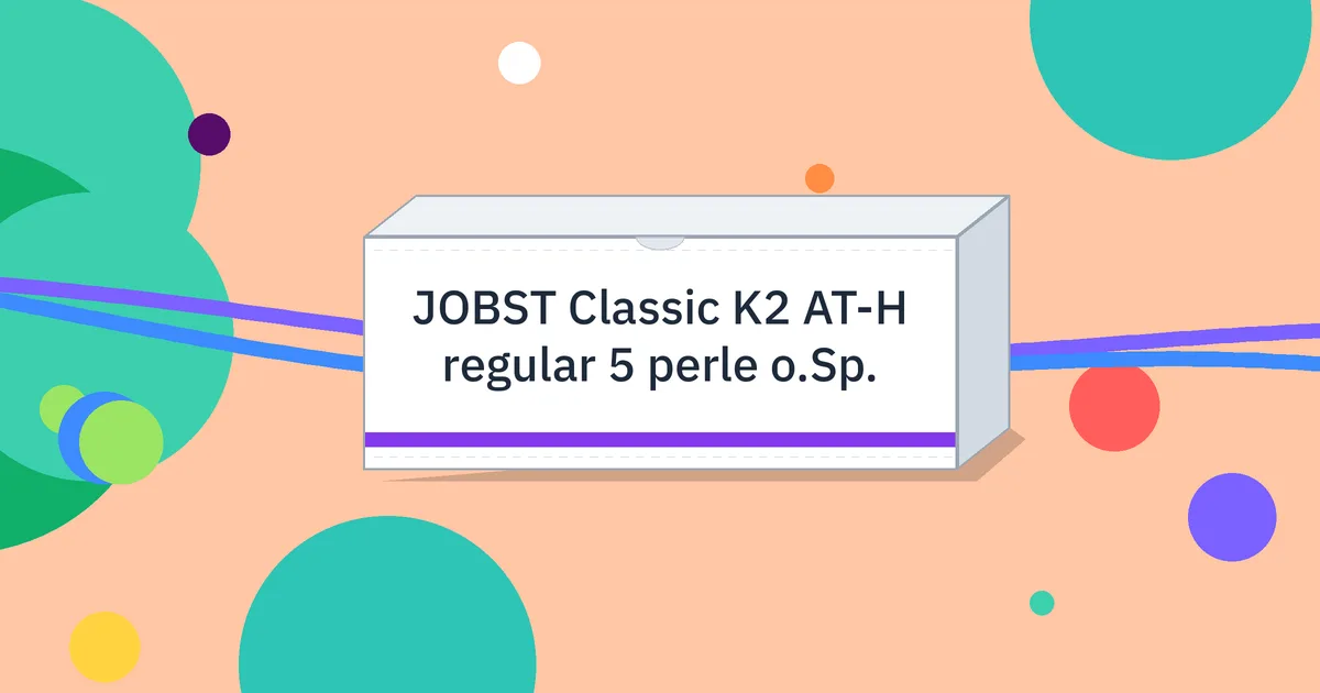 Symbolbild: Packung mit der Aufschrift JOBST Classic K2 AT-H regular 5 perle o.Sp. (PZN 13160024) – Verfügbarkeit und Bezug in Apotheken in Frankfurt am Main