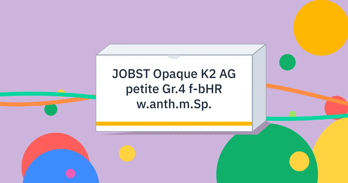 Symbolbild: Packung mit der Aufschrift JOBST Opaque K2 AG petite Gr.4 f-bHR w.anth.m.Sp. (PZN 16286582) – Verfügbarkeit und Bezug in Apotheken in Frankfurt am Main