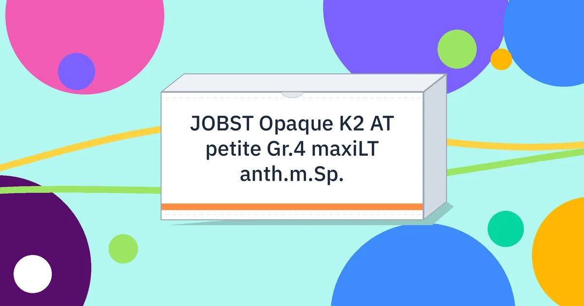 Symbolbild: Packung mit der Aufschrift JOBST Opaque K2 AT petite Gr.4 maxiLT anth.m.Sp. (PZN 16290632) – Verfügbarkeit und Bezug in Apotheken in Frankfurt am Main