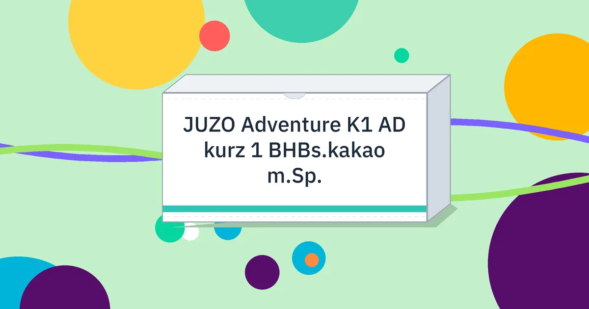 Symbolbild: Packung mit der Aufschrift JUZO Adventure K1 AD kurz 1 BHBs.kakao m.Sp. (PZN 15496343) – Verfügbarkeit und Bezug in Apotheken in Frankfurt am Main