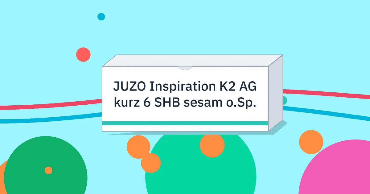 Symbolbild: Packung mit der Aufschrift JUZO Inspiration K2 AG kurz 6 SHB sesam o.Sp. (PZN 14923808) – Verfügbarkeit und Bezug in Apotheken in Frankfurt am Main