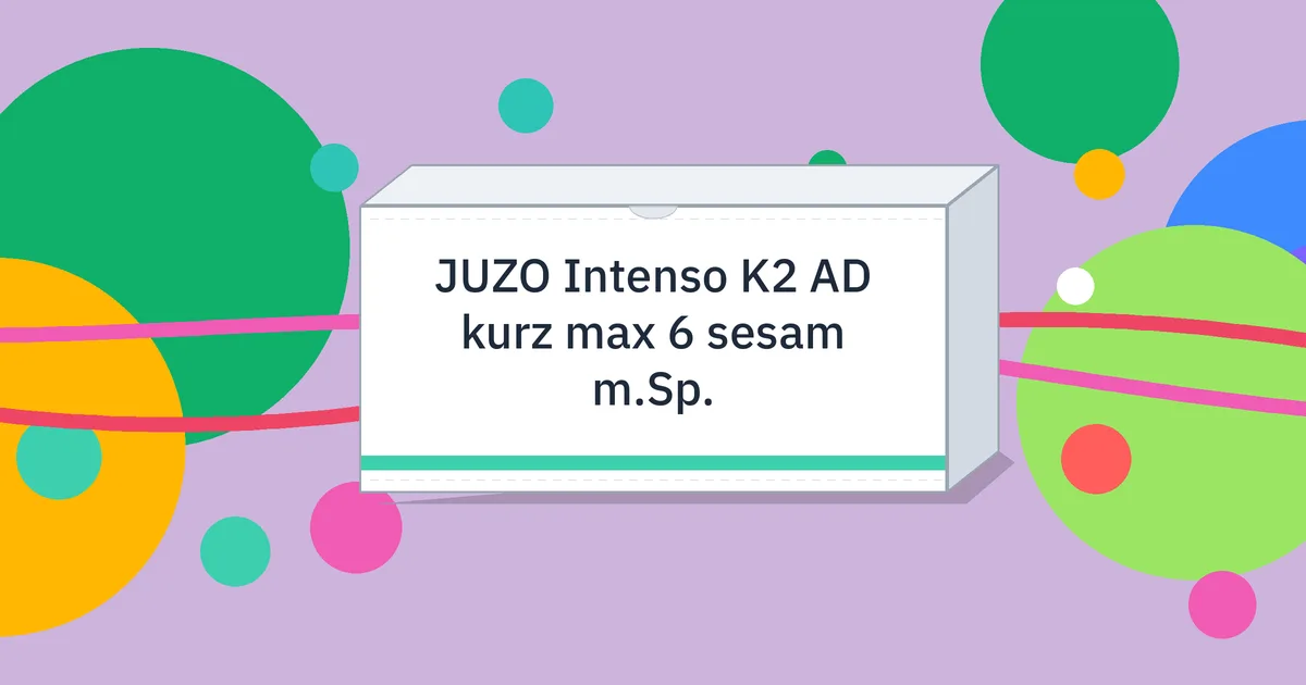 Symbolbild: Packung mit der Aufschrift JUZO Intenso K2 AD kurz max 6 sesam m.Sp. (PZN 18608676) – Verfügbarkeit und Bezug in Apotheken in Frankfurt am Main