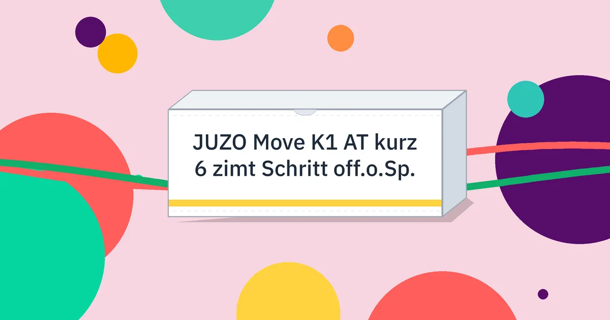 Symbolbild: Packung mit der Aufschrift JUZO Move K1 AT kurz 6 zimt Schritt off.o.Sp. (PZN 20666592) – Verfügbarkeit und Bezug in Apotheken in Frankfurt am Main